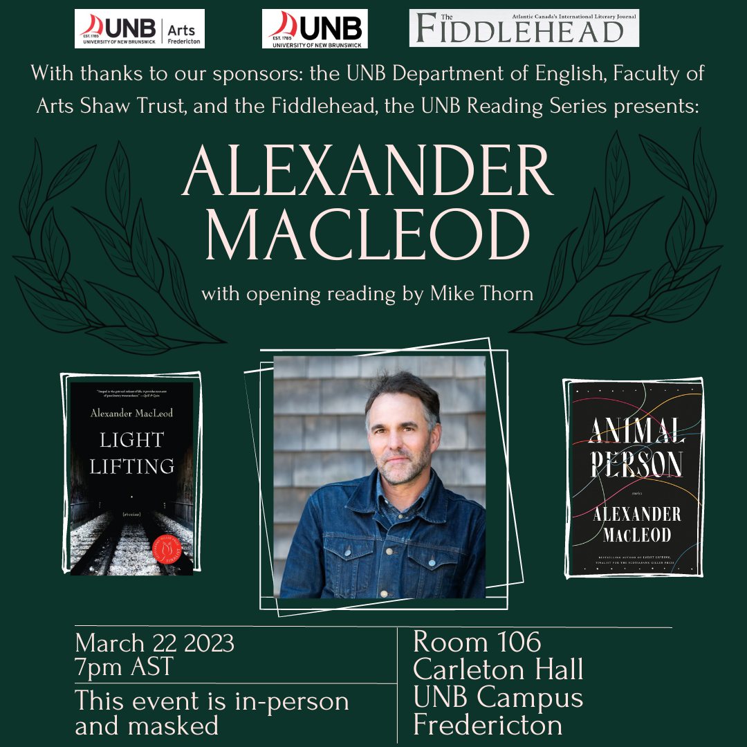 Mike Thorn opening reader for Alexander MacLeod (UNB Reading Series ...